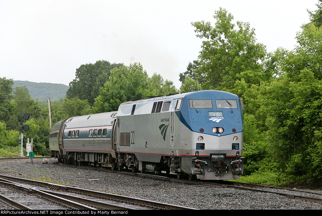 AMTK 22 Arriving with Tr 55, The Vermonter For the Reverse Move
